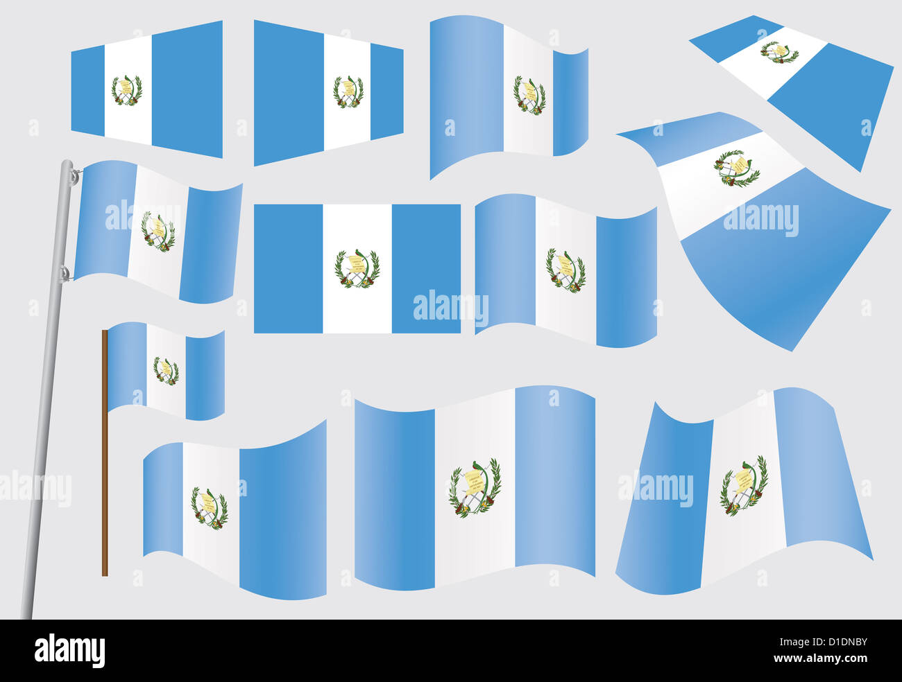 set of flags of Guatemala Stock Photo - Alamy