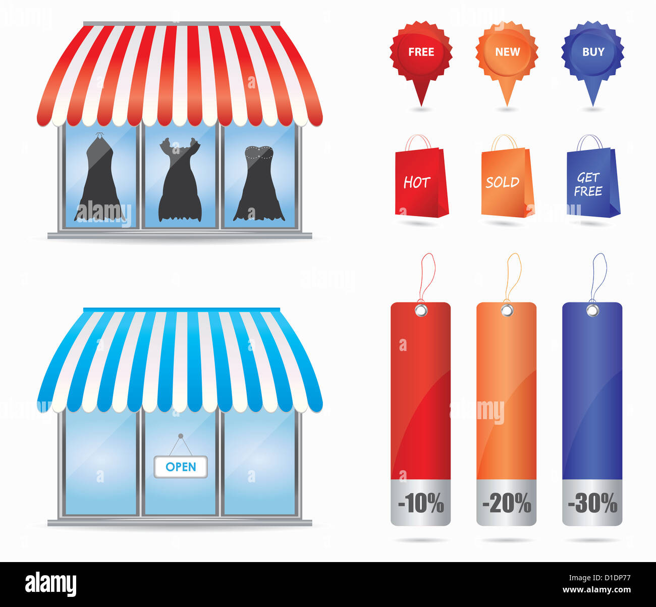 Cute shop icons Stock Photo - Alamy