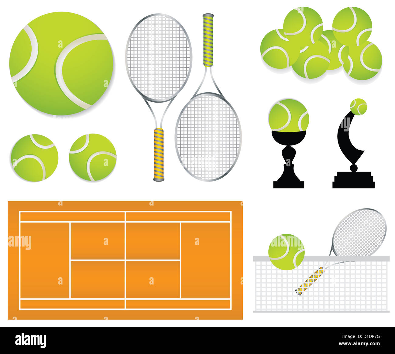 tennis sport design elements Stock Photo - Alamy