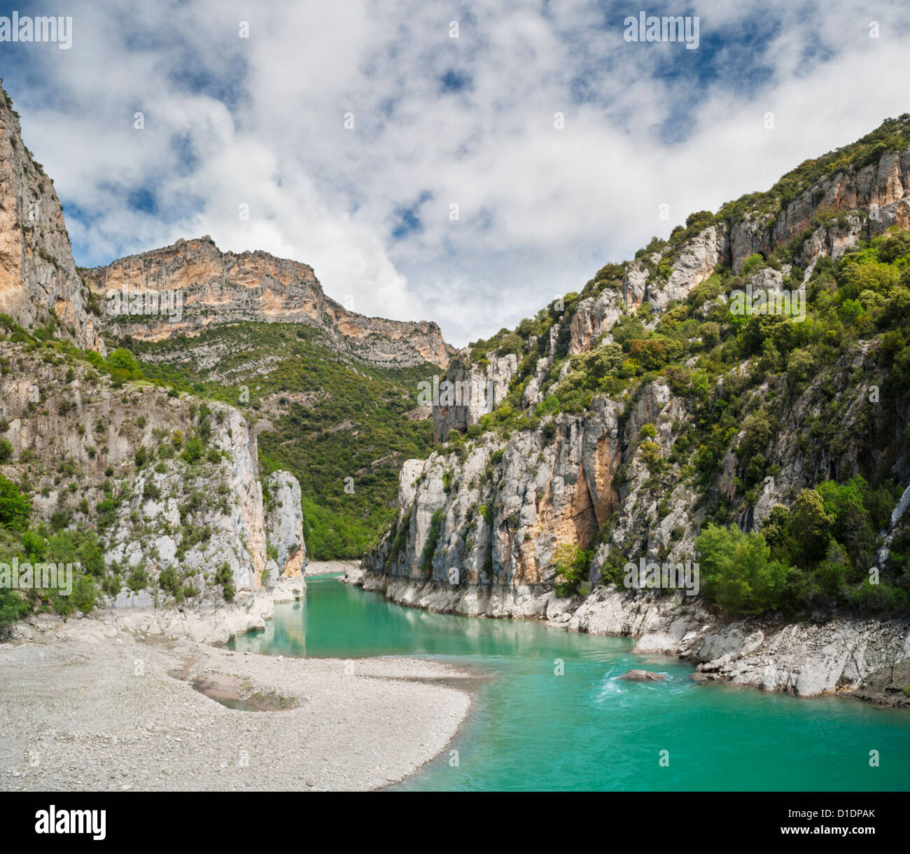 El Entremon, a narrow limestone gorge though which the River CInca ...