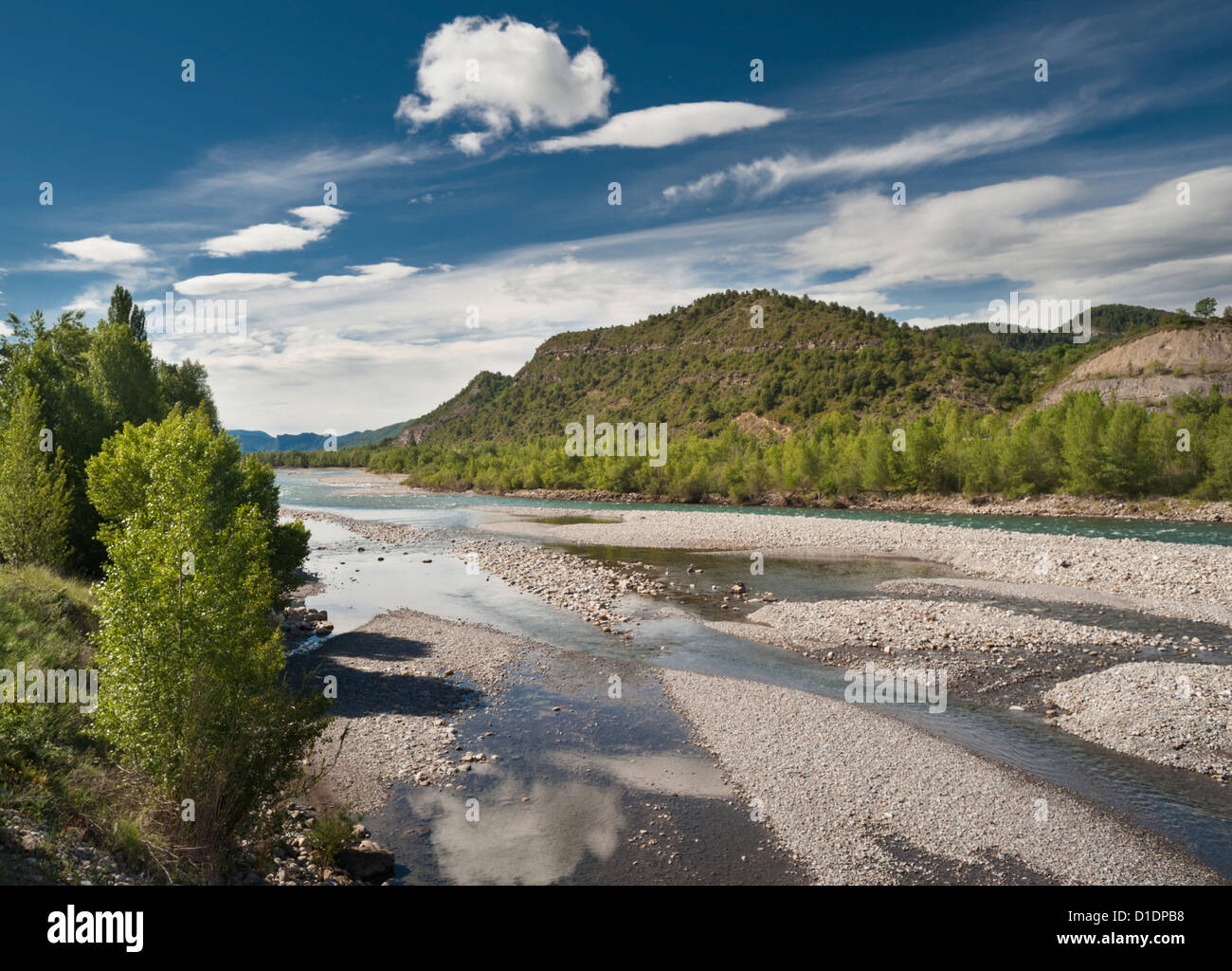 Rio Cinca, a powerful river flowing southwards from the high Pyrenees ...