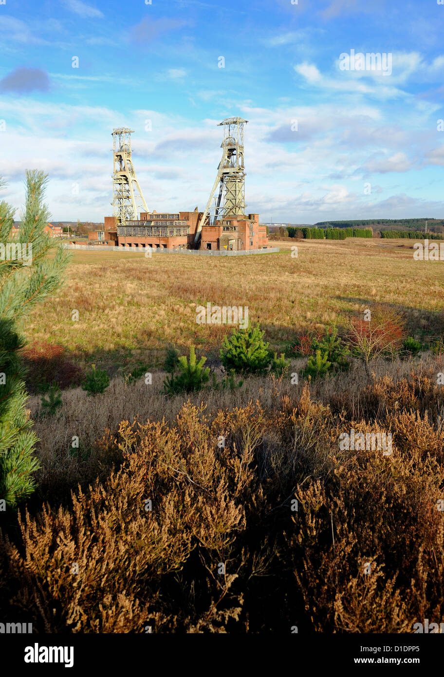 The steel winding towers, wheels and brick winding house is all that ...