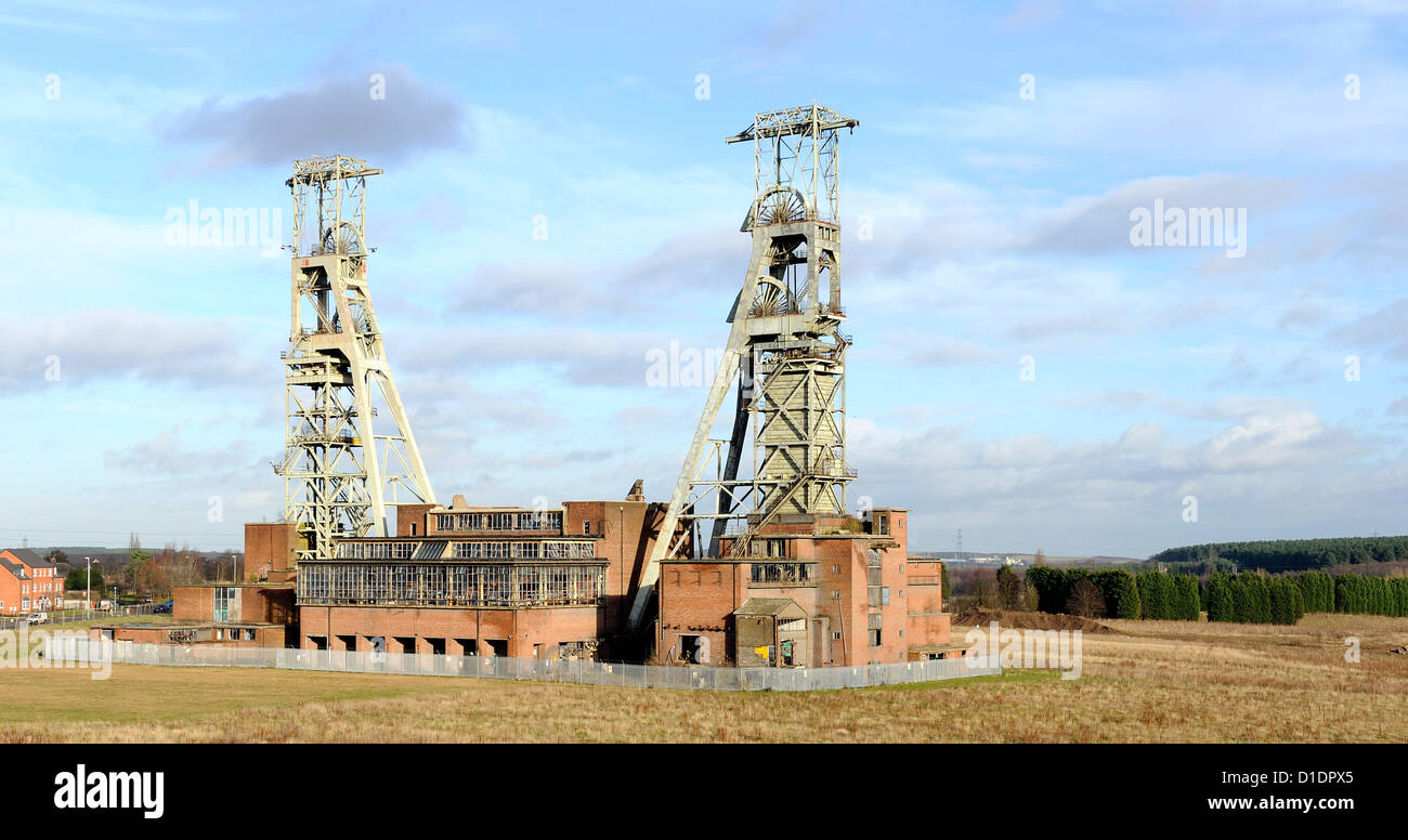 The steel winding towers, wheels and brick winding house is all that ...