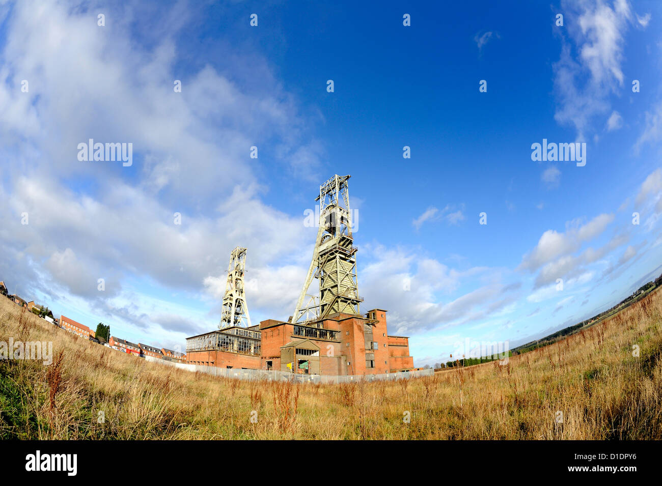 The steel winding towers, wheels and brick winding house is all that ...