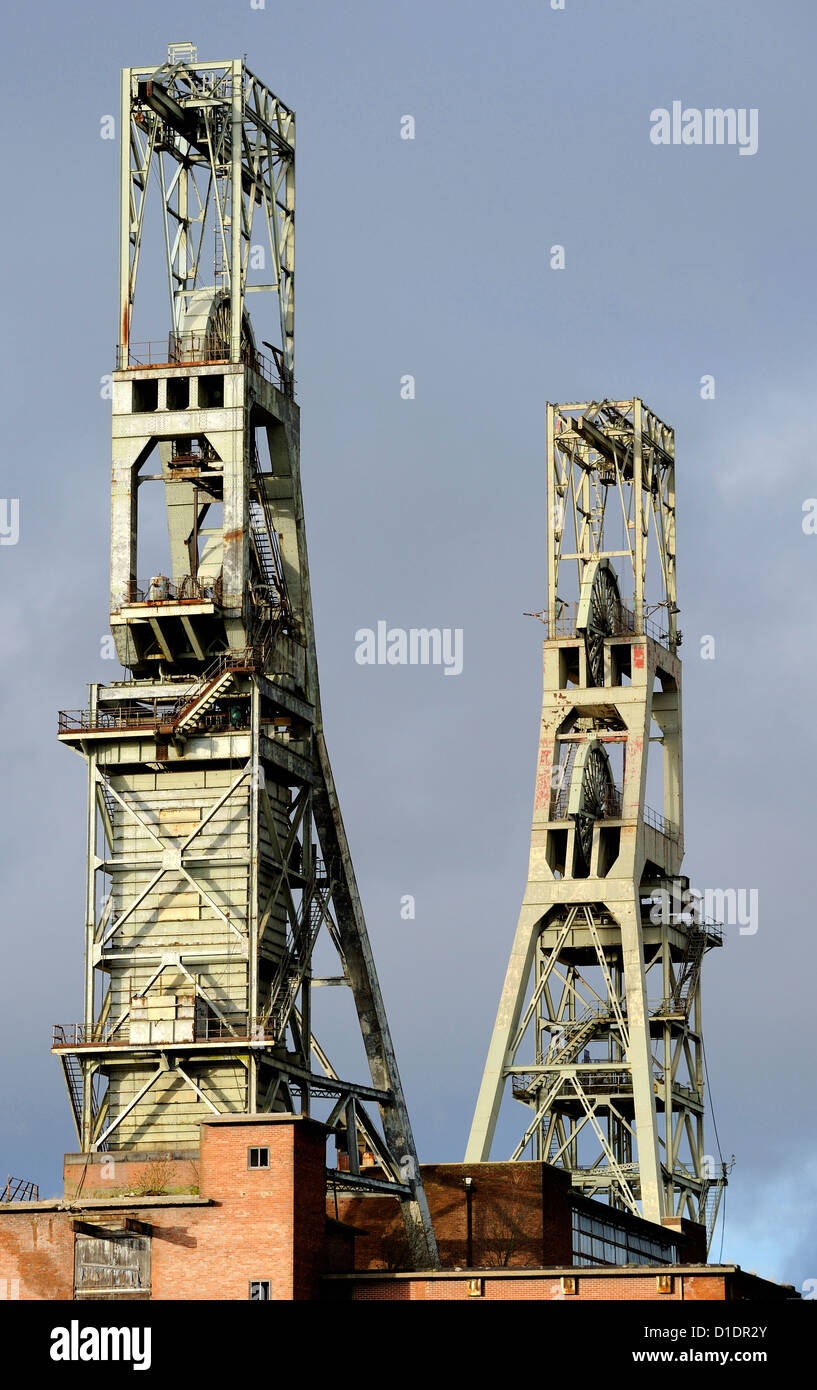 The steel winding towers, wheels and brick winding house is all that ...