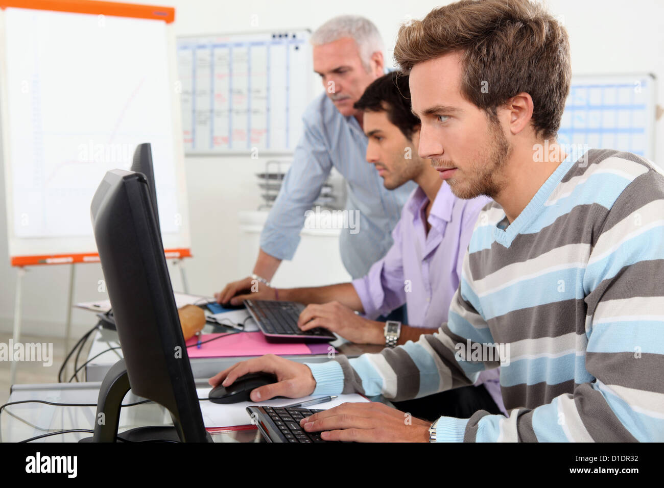 Students working on computers Stock Photo - Alamy