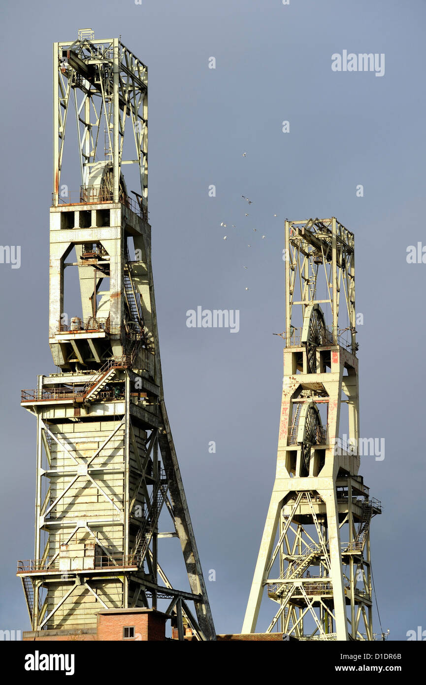 The steel winding towers, wheels and brick winding house is all that ...