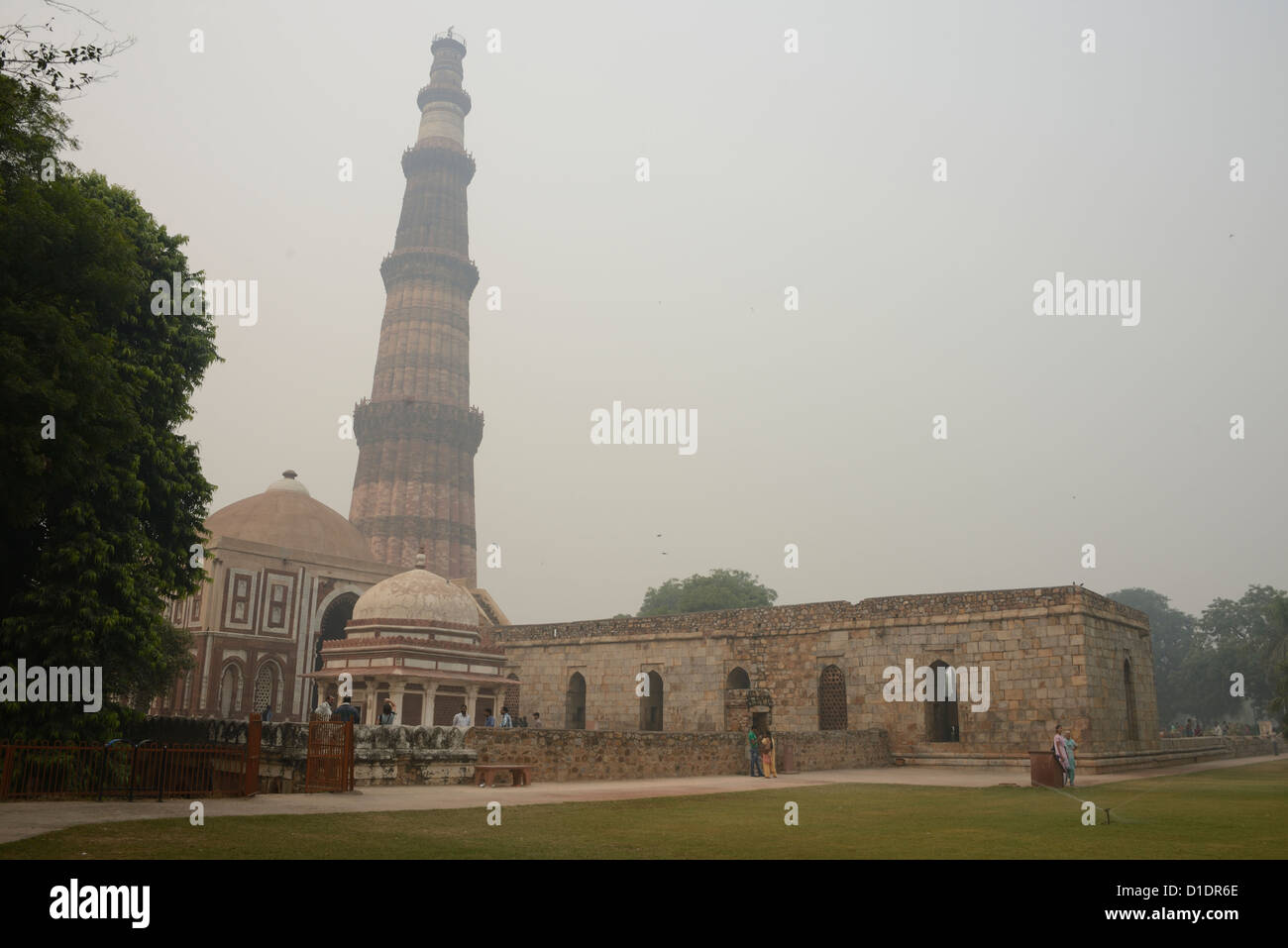 Against the heavy smog is the Qutb Minar, the world's tallest brick ...