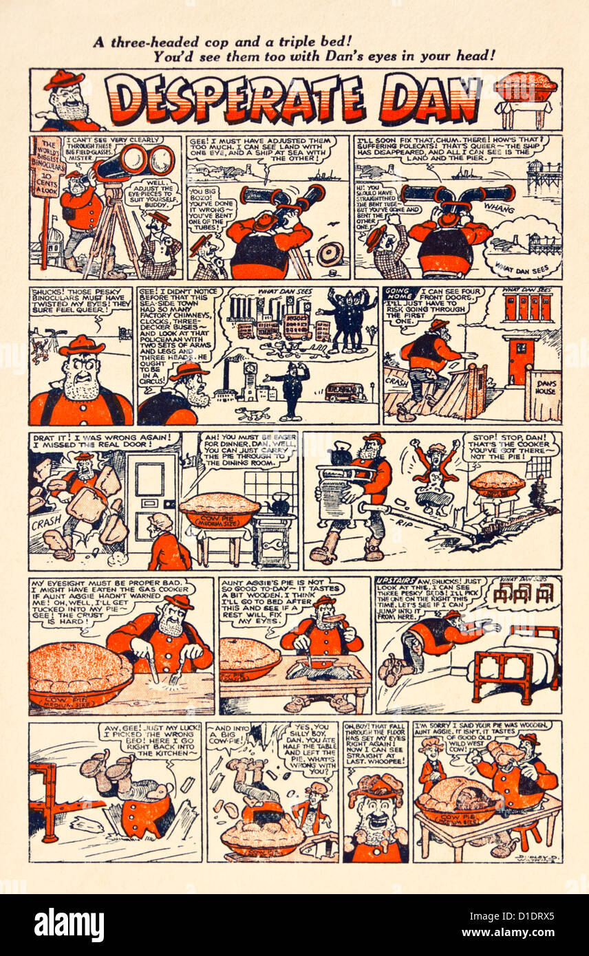 "Desperate Dan" page from the 1952 Dandy Monster Comic Annual Stock ...