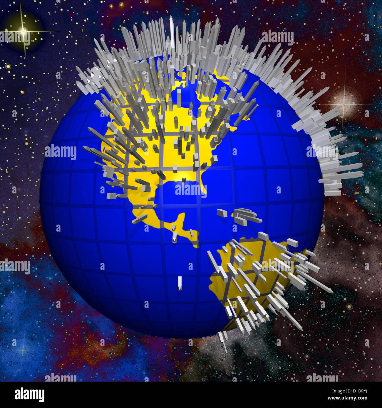 globe covered with buildings and skyscrapers Stock Photo - Alamy