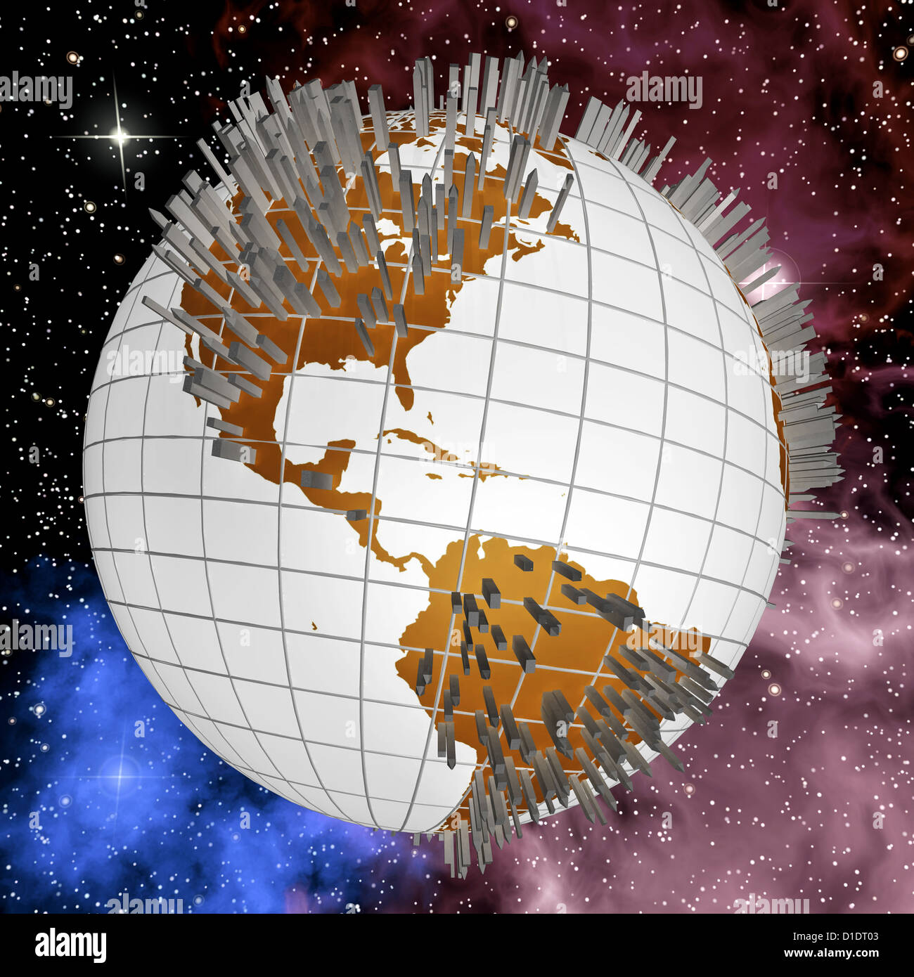 globe covered with buildings and skyscrapers Stock Photo - Alamy