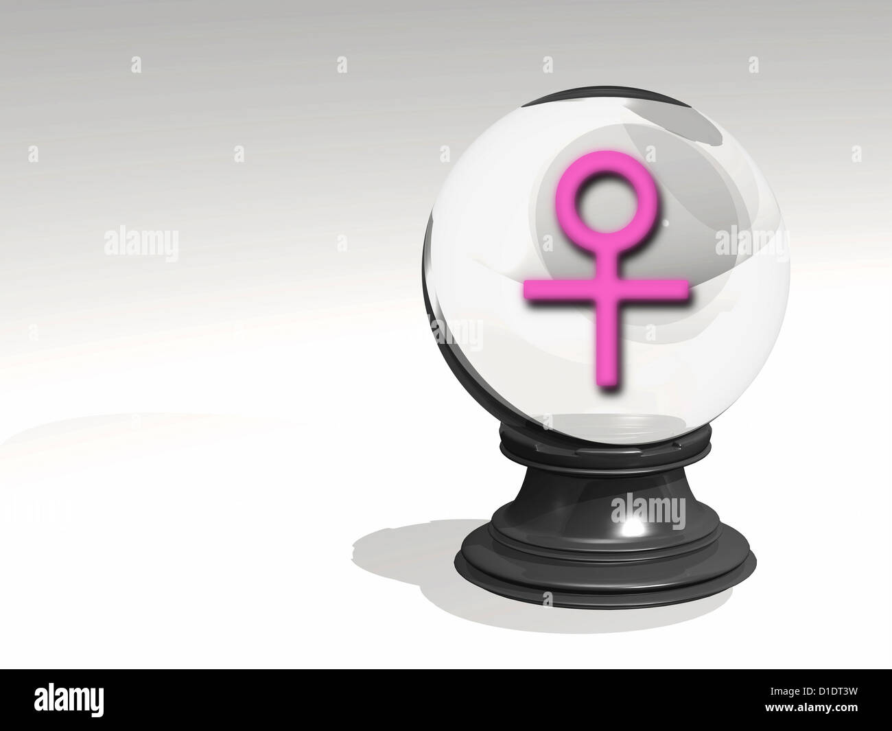 crystal ball with female sign Stock Photo - Alamy