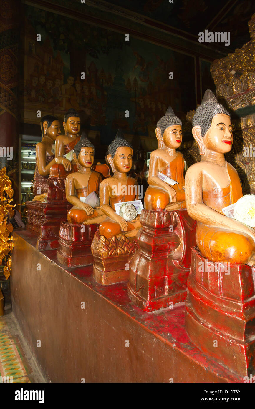 Buddha Statues in the Temple Wat Phnom in Phnom Penh, Cambodia Stock ...