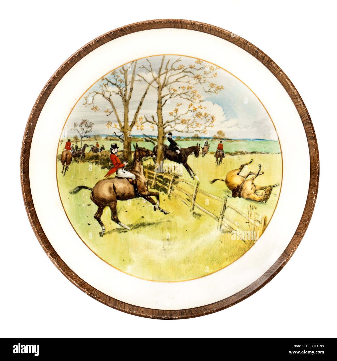 Antique fox hunting plate "Gone Away" by W.T. Copeland & Sons, based on ...