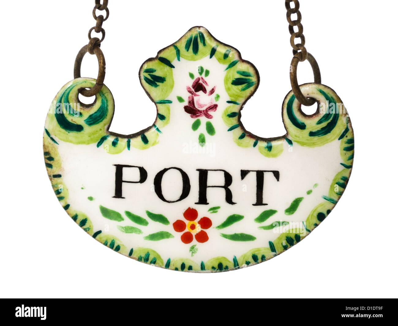 Vintage "Port" enamel alcohol label Stock Photo - Alamy