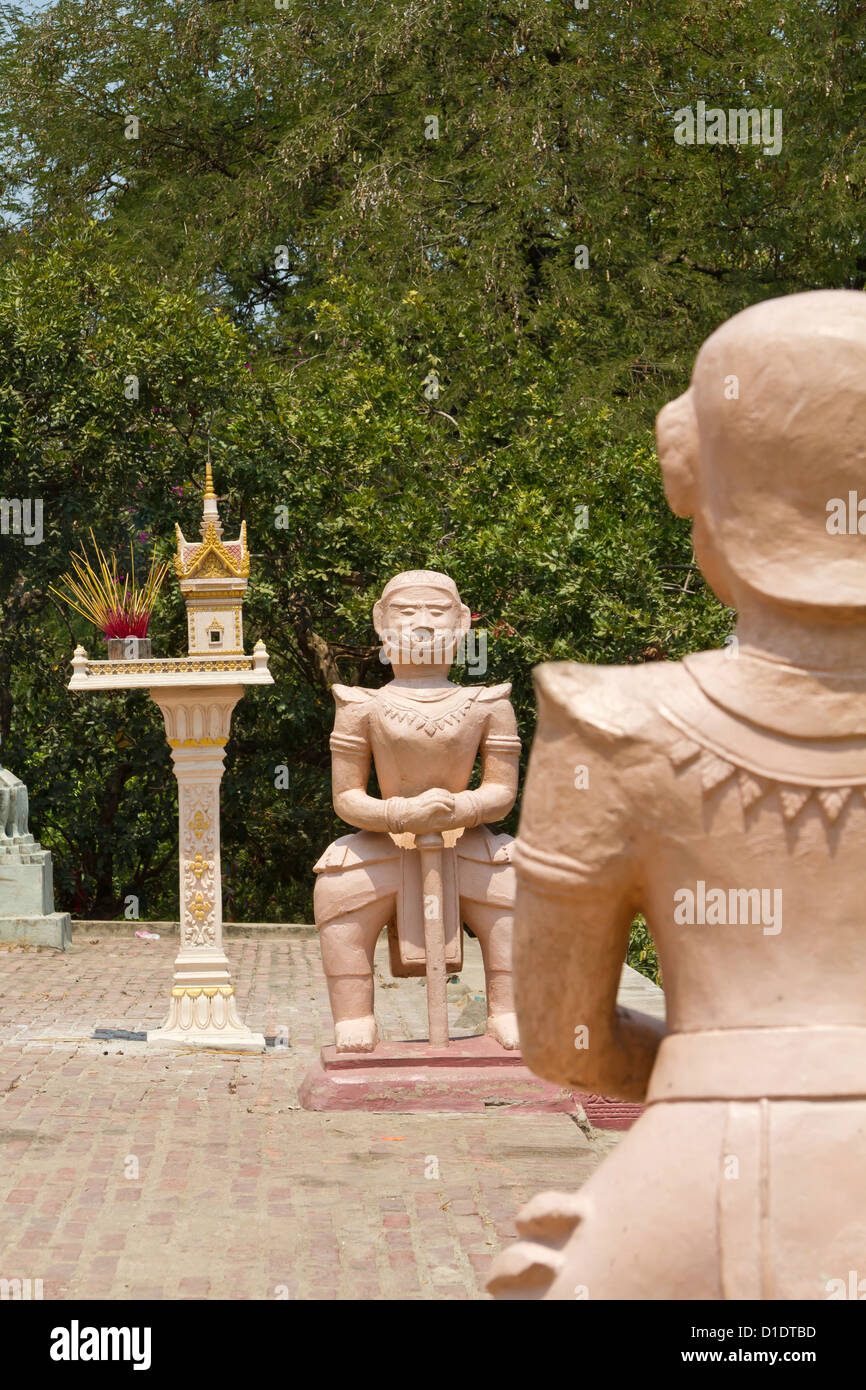 Sculptures on the Compound of the Temple Wat Phnom in Phnom Penh Stock ...