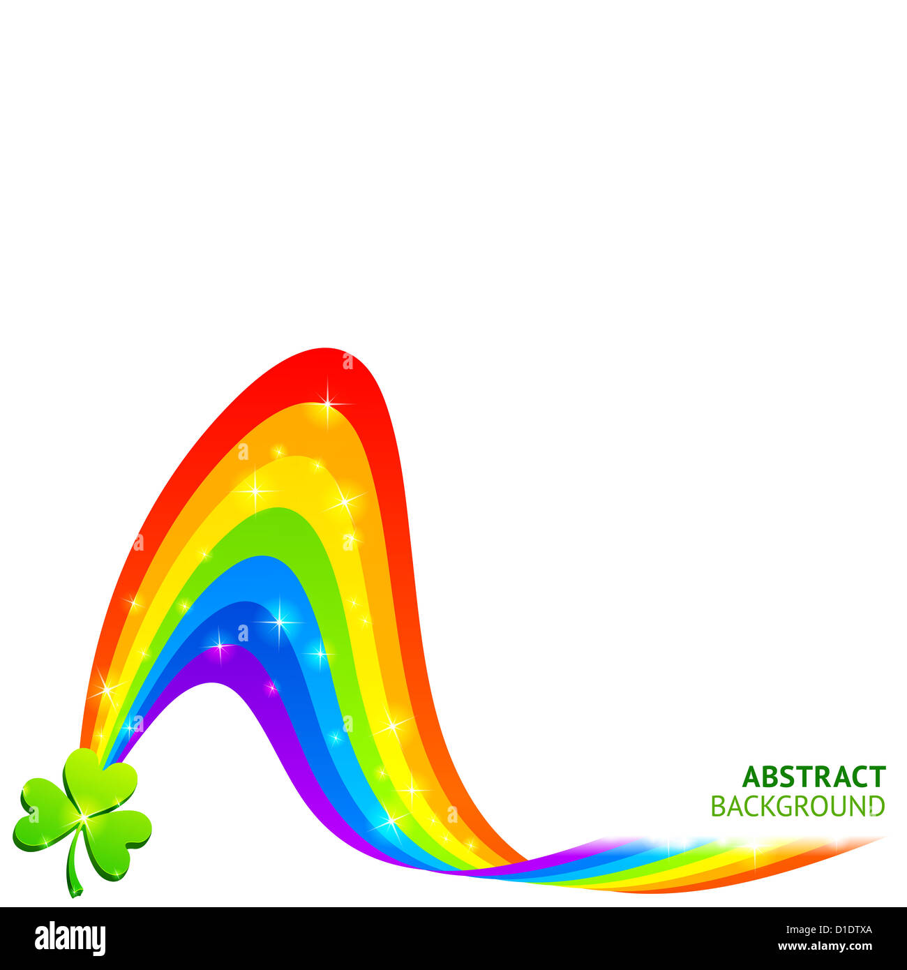 Abstract vector background with rainbow and lucky clover Stock Photo ...