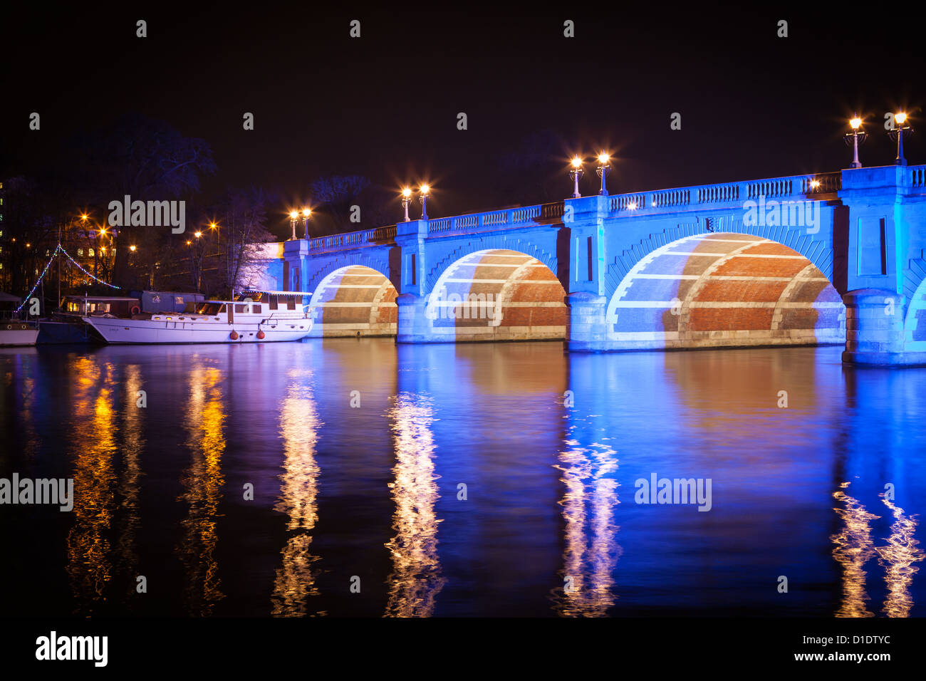 Kingston Bridge and Riverside from the Kingston tow path, looking ...