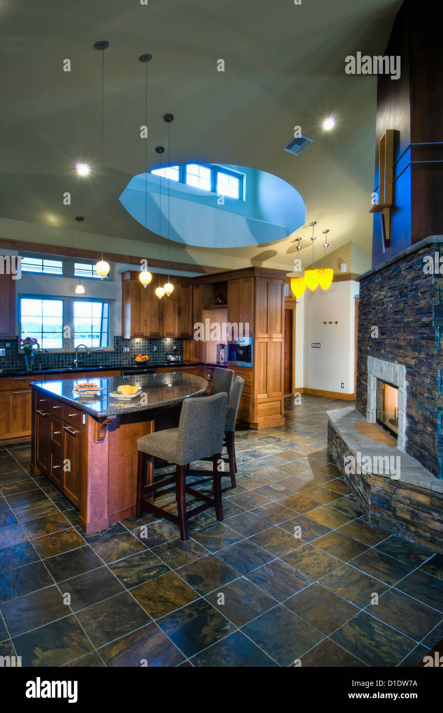 Kitchen island counter with dining counter stool; Loxahatchee; Florida ...