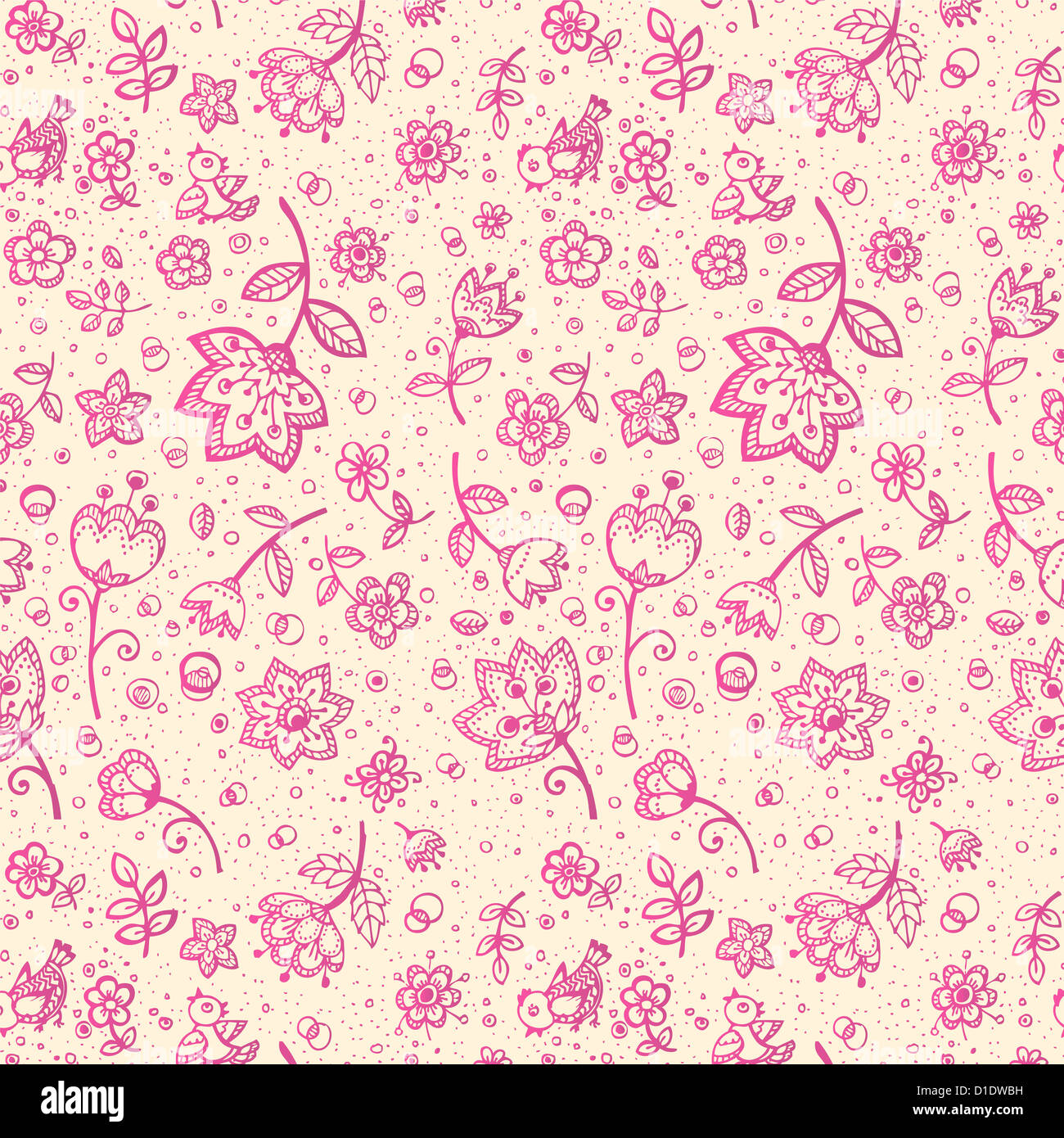 Hand-drawing rose flower seamless pattern Stock Photo - Alamy