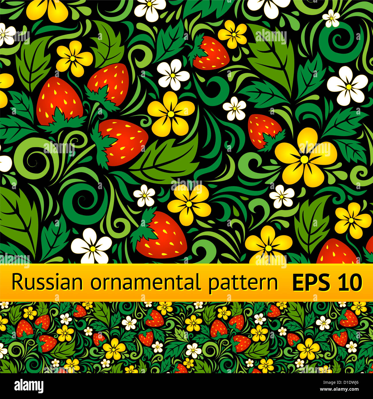 Vector floral ornamental pattern in traditional Russian style Stock ...