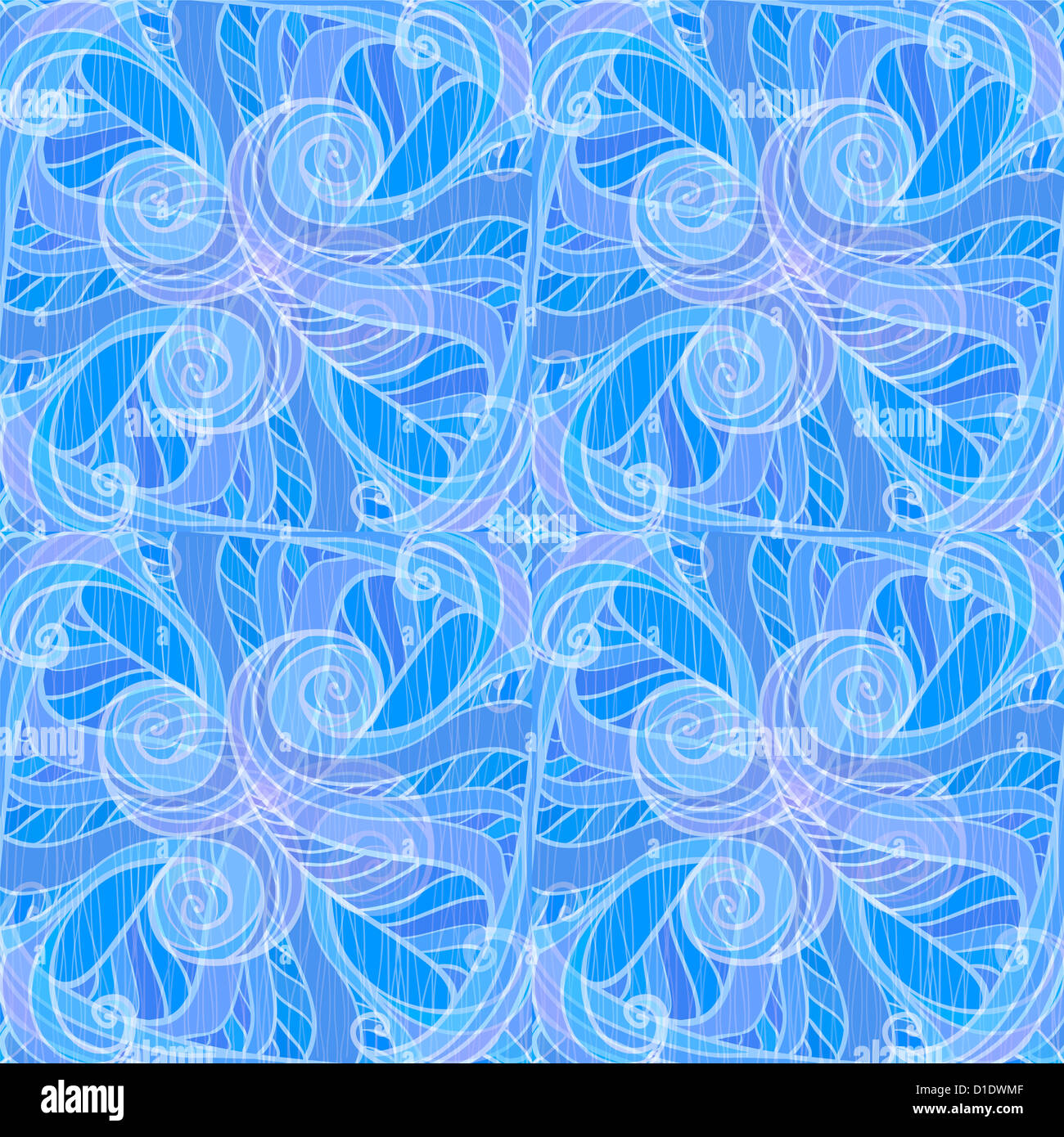 Artistic hand-drawing blue and violet waves seamless background Stock ...