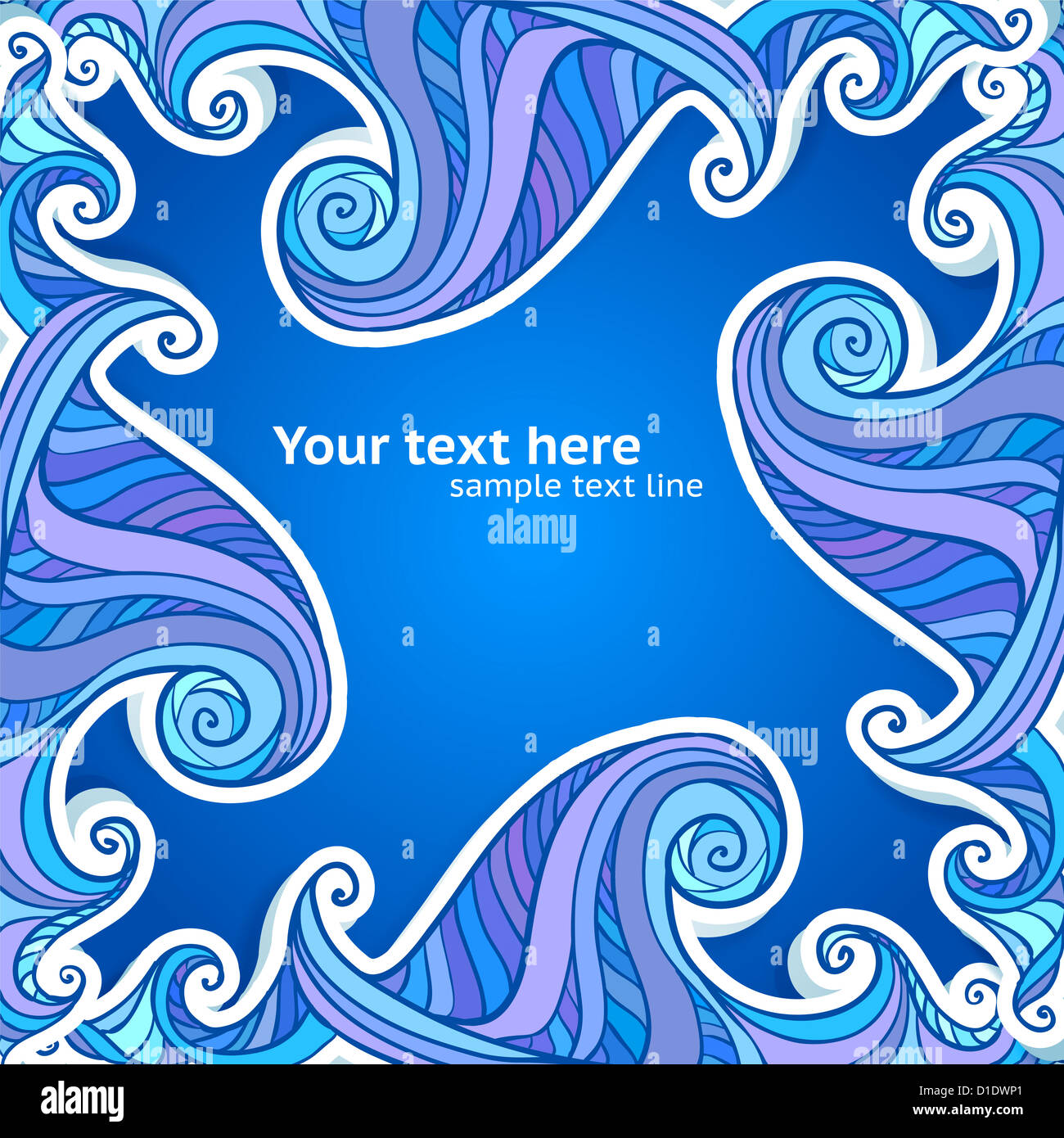 Artistic hand-drawing blue and violet waves background Stock Photo - Alamy