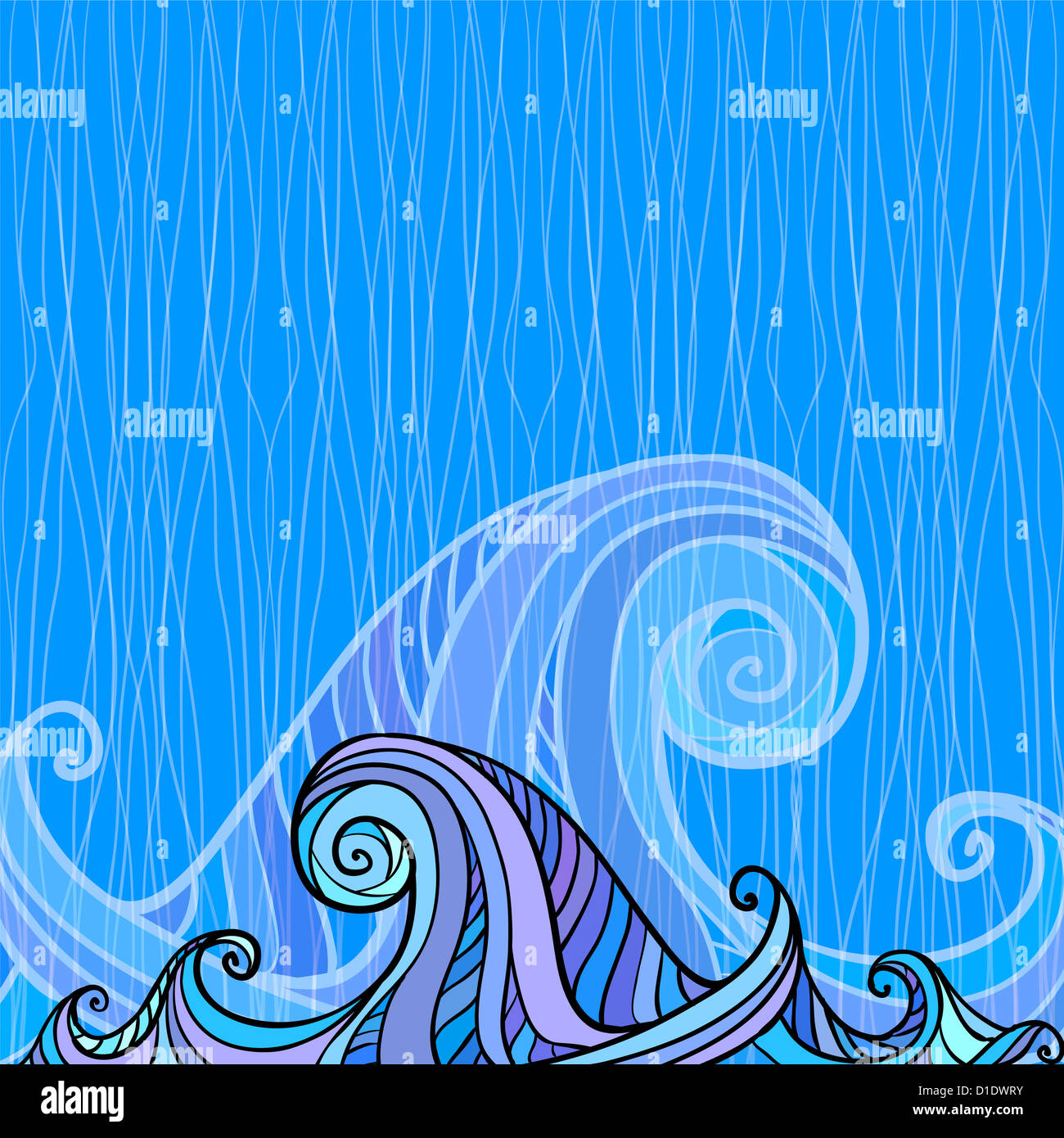 Artistic hand-drawing blue and violet waves background Stock Photo - Alamy