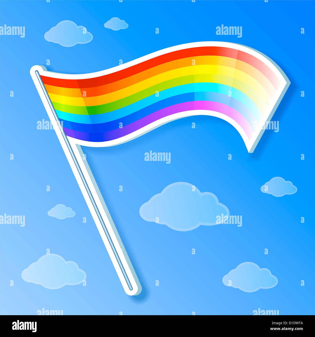 Vector isolated and shaded rainbow flag Stock Photo - Alamy