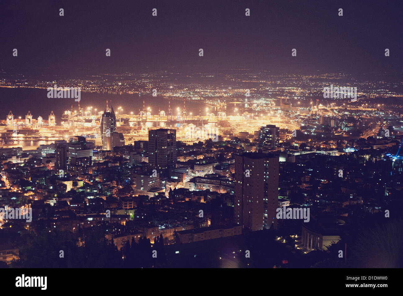 Haifa Israel Nighttime Stock Photo - Alamy