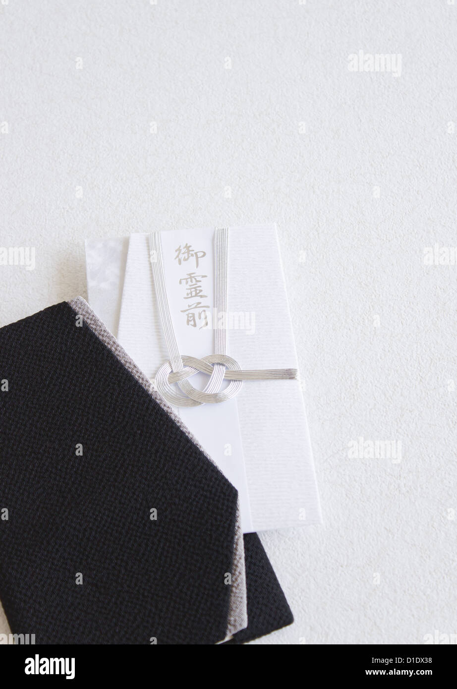 Crape wrapper and a condolence-money envelope (Mourning image Stock ...