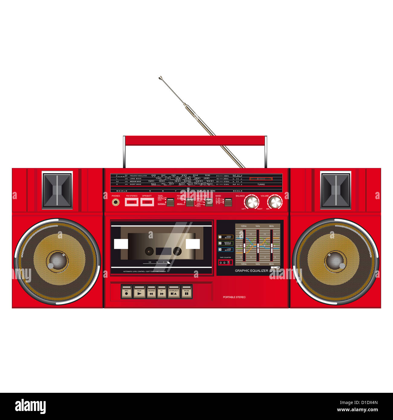 illustration of a fantastic retro ghettoblaster Stock Photo - Alamy