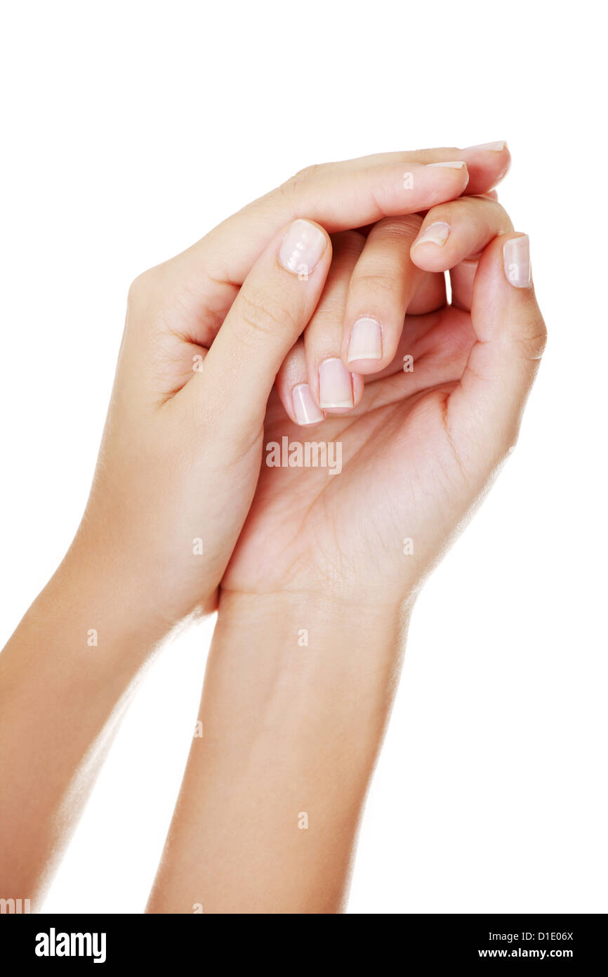 Hands care concept. Close up shoot of beautiful female hands Stock ...