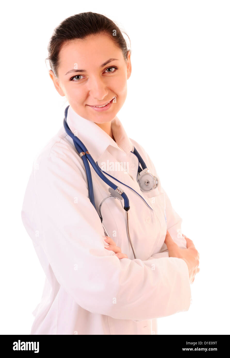 Portrait of smiling doctor isolated on white background Stock Photo - Alamy
