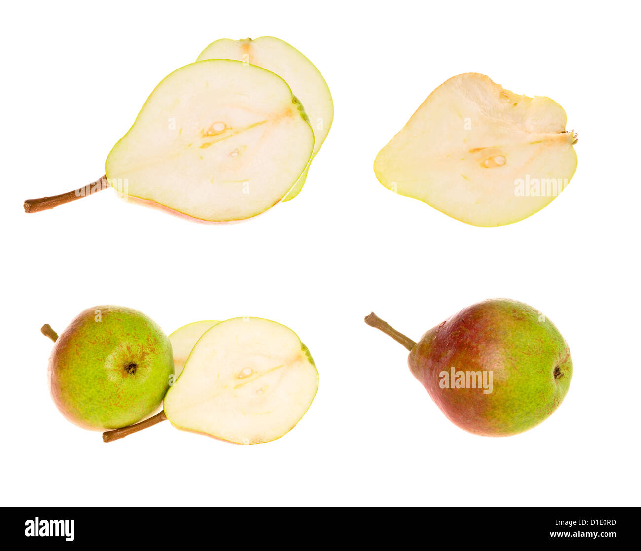 Collection of organic ripe pears isolated on white background Stock ...