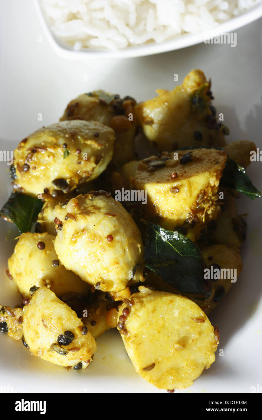 Colocasia(Chempu) Special Curry Andhra style Stock Photo - Alamy