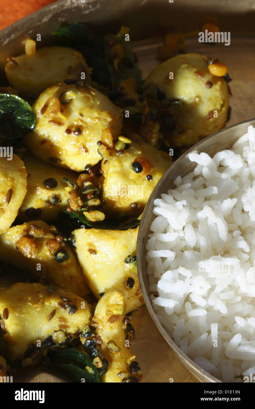 Colocasia(Chempu) Special Curry Andhra style Stock Photo - Alamy