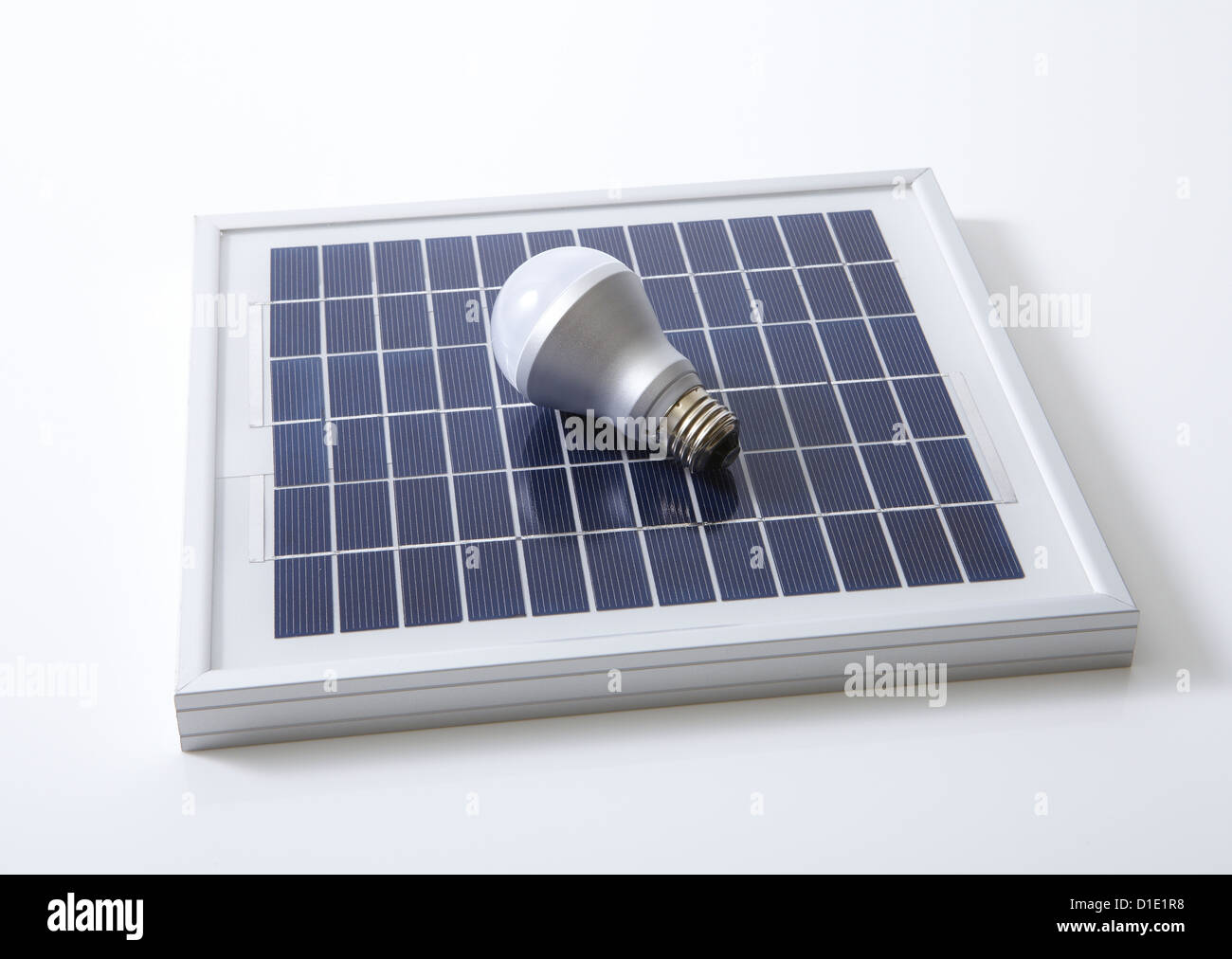 Solar panel and a LED bulb Stock Photo - Alamy
