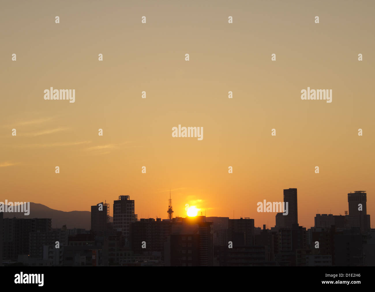 Cityscape in sunset Stock Photo - Alamy