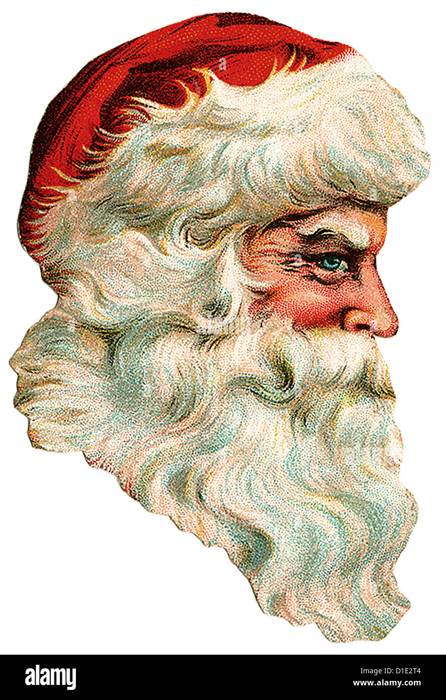 Santa Claus head from side Stock Photo - Alamy