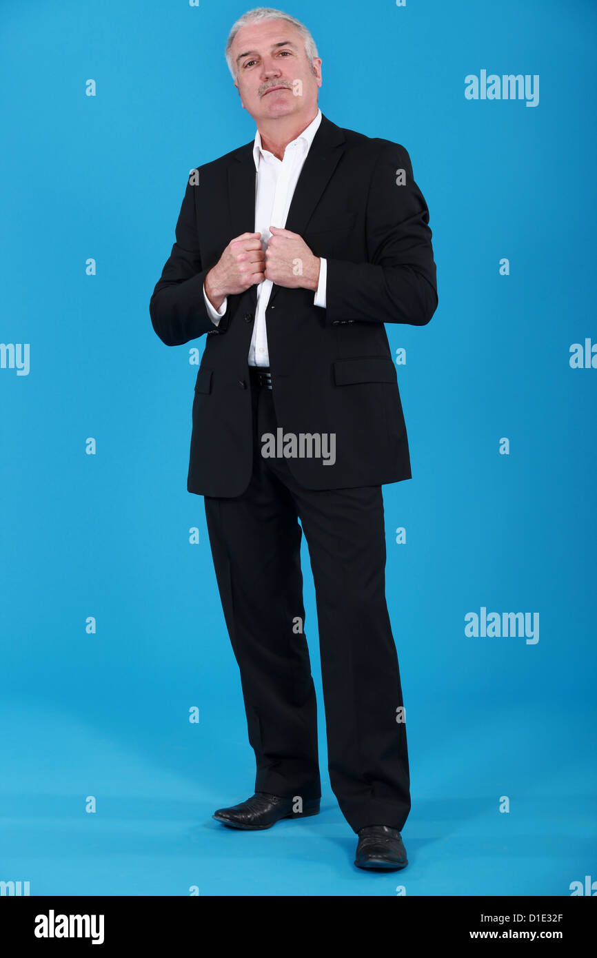 Grey-haired businessman posing Stock Photo - Alamy