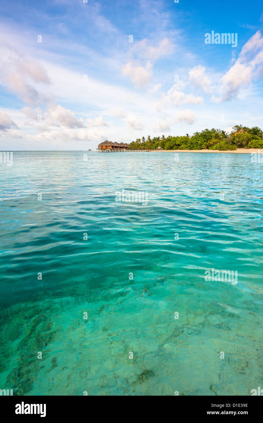 Beautiful tropical island landscape with emerald water, green trees and ...