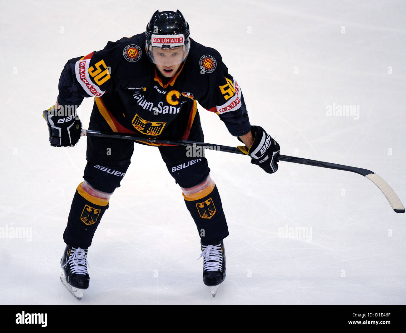 Germany's Patrick Hager is picturd during the ice hockey international ...