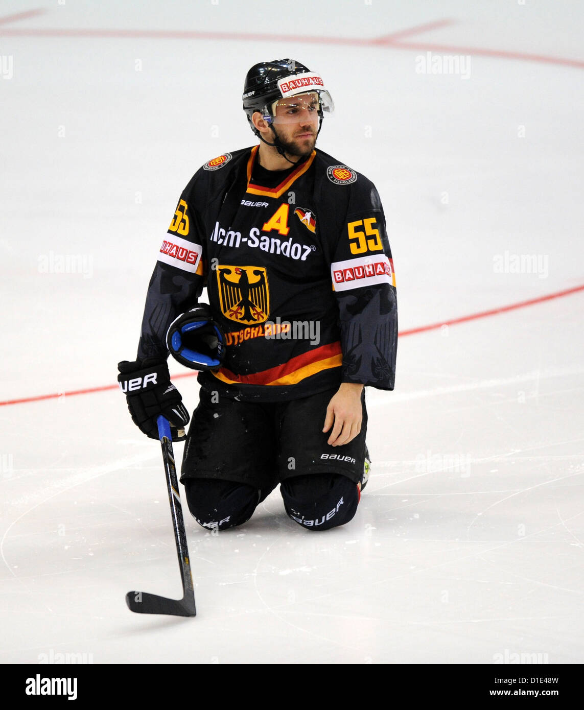 Germany's Felix Schuetz is picturd during the ice hockey international ...