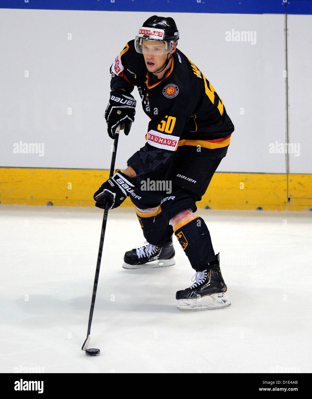 Germany's Patrick Hager is picturd during the ice hockey international match between Germany's ...
