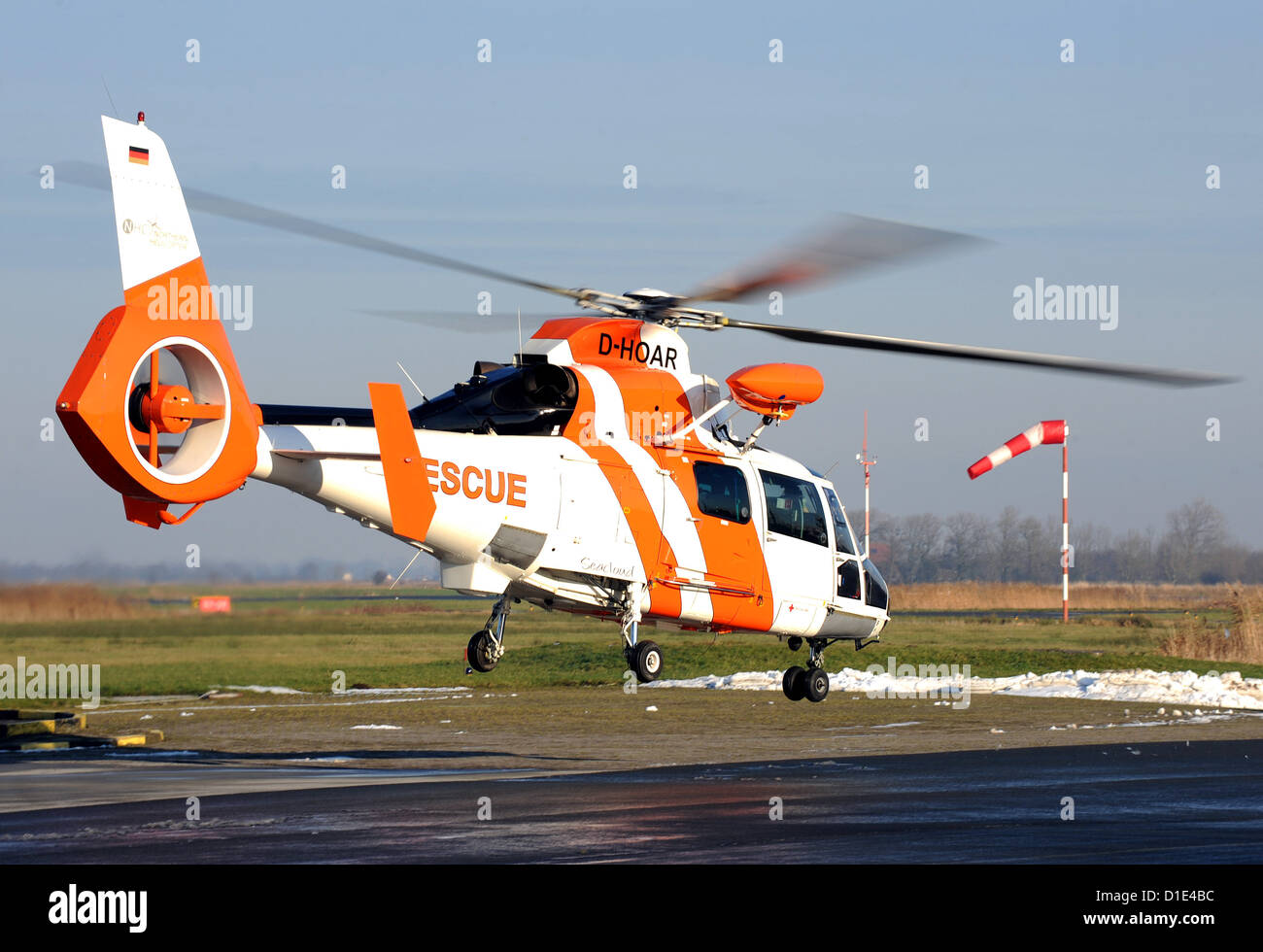 Newly introduced rescue helicopter of type Eurocopter 'Seacloud' takes ...