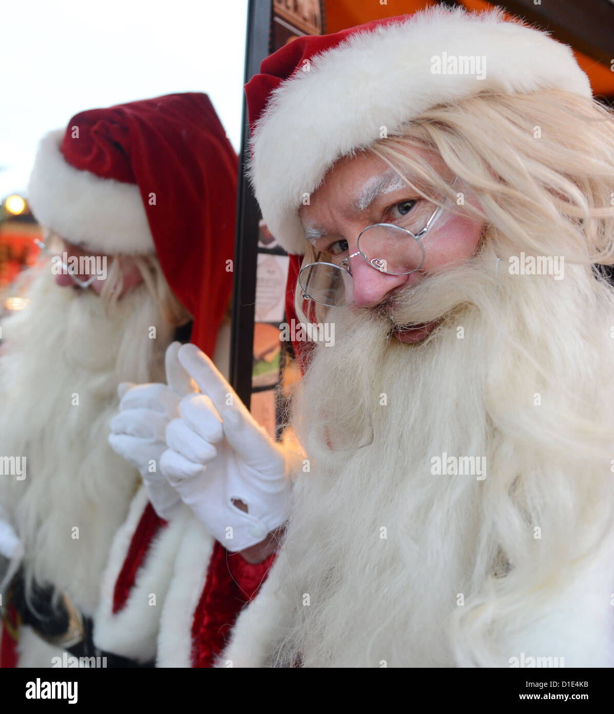 A man dressed up like Santa Claus poses on the Nostalgic Christmas ...