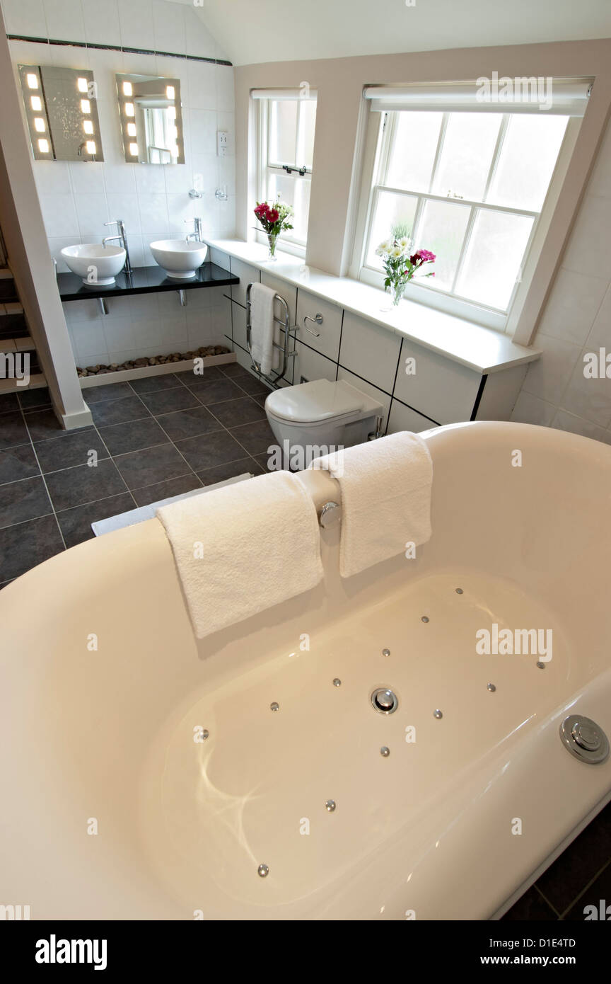 stylish bathroom of the white heart pub in the uk Stock Photo - Alamy