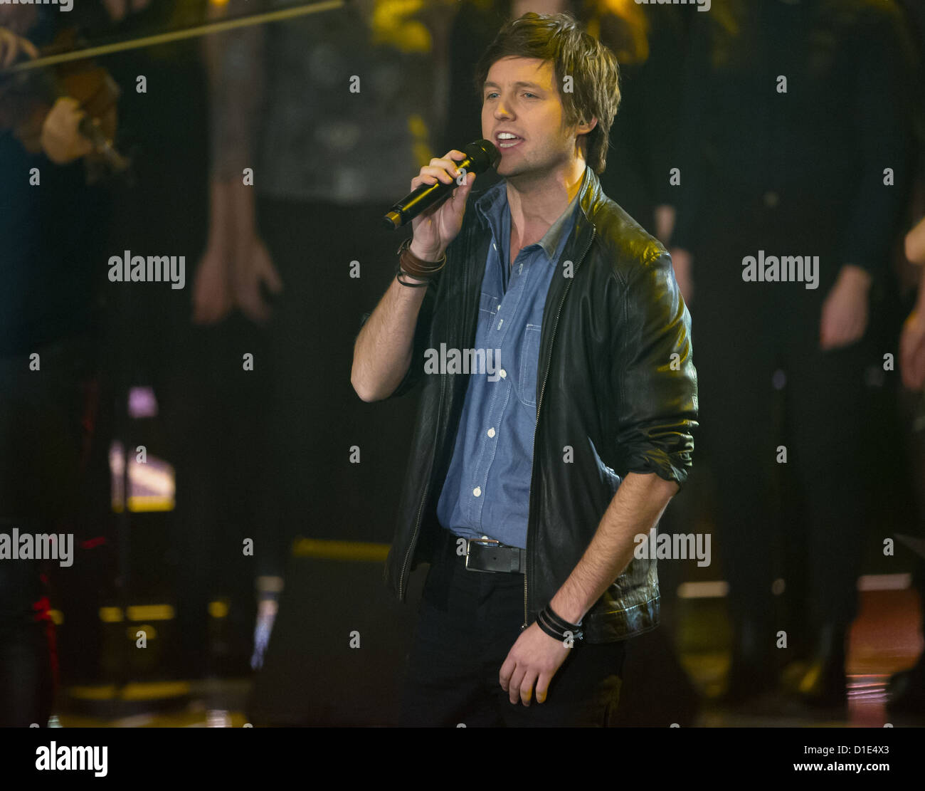 Singer Nick Howard from Team Rea performs on the stage during the ...