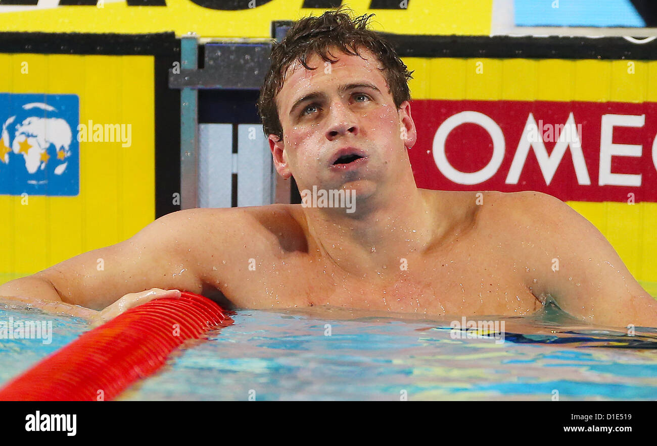 Ryan Lochte of the US reacts after his new world record in the men's ...